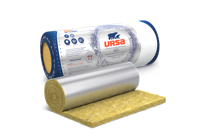 Утеплитель Минвата УРСА М-11 Ф 12500х1200х50 мм (15 м²/0.75 м³/1 мат ...